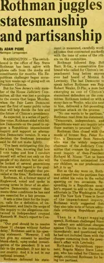 Congress, 1997-2000 | Congressman Steve Rothman